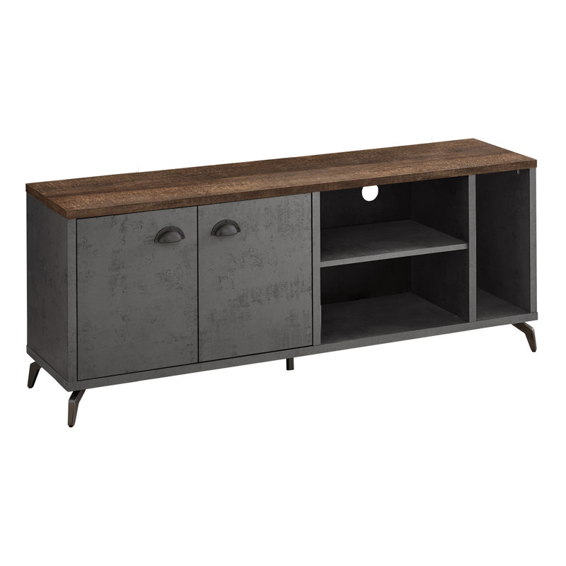 Benjara Swan TV Entertainment Console 60 Inch Finish Top White Base Wayfair